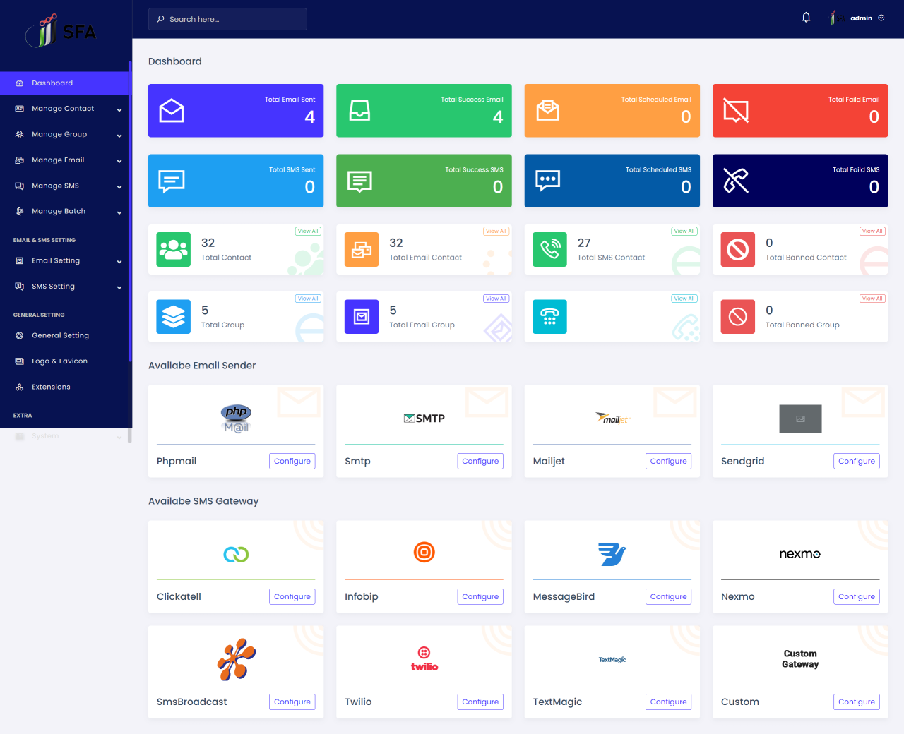 Email Marketing System - SFA Saudi for Trade